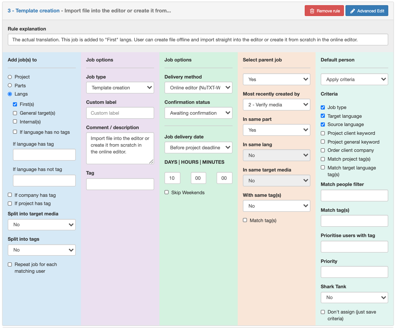 Joblist templates: a d... | Plint